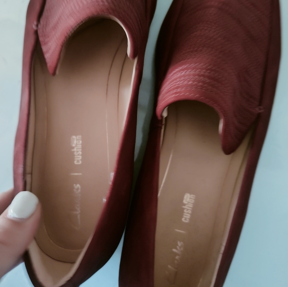 Clarks | Shoes | Clarks Pure Sense Womens Burgundybrownred Nubuck Slip ...